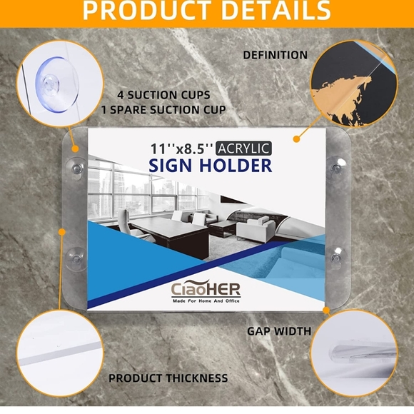ciaoher | Office | Acrylic Sing Holder With Suction Cups | Poshmark